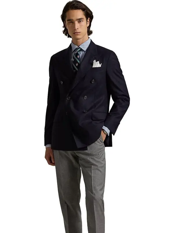 Ralph Lauren Slim Fit Wool Twill Trousers - Heather Grey