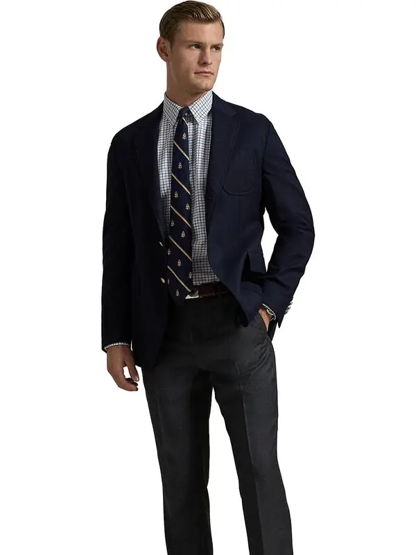 Ralph Lauren Slim Fit Wool Twill Trousers - Medium Grey