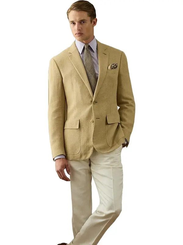 Ralph Lauren Gregory Hand-tailored Silk-linen Trouser - Classic Cream