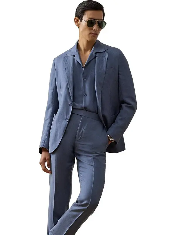 Ralph Lauren Gregory Hand-tailored Silk-linen Trouser - Vintage Indigo
