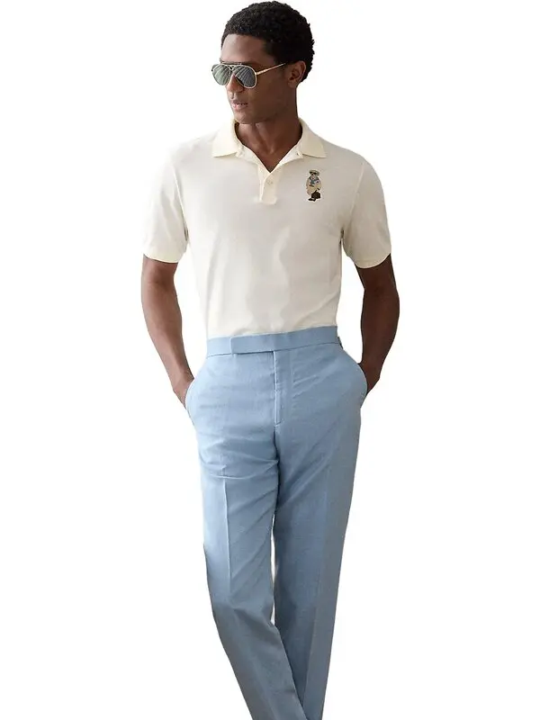 Ralph Lauren Gregory Hand-tailored Silk-linen Trouser - Windward Heather