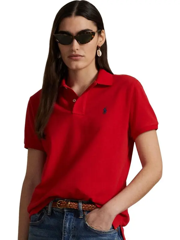 Ralph Lauren Classic Fit Cotton Mesh Polo Shirt - Red