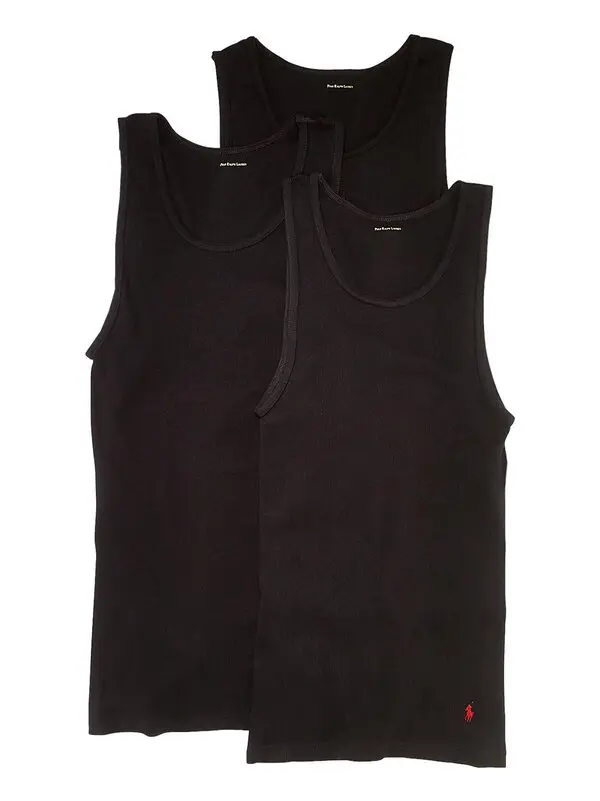 Ralph Lauren Classic Fit Wicking Tank Top 3-pack - Black