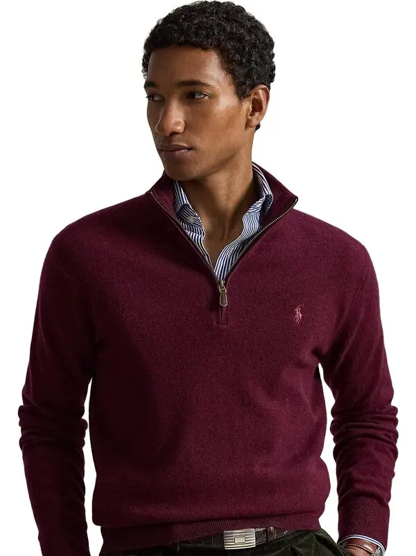 Ralph Lauren Wool Quarter-zip Sweater - Aged Wine Heather