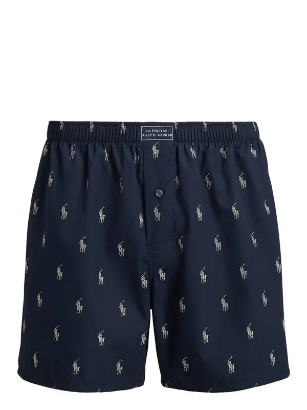 Ralph Lauren Classic Woven Cotton Polo Pony Boxer - Navy