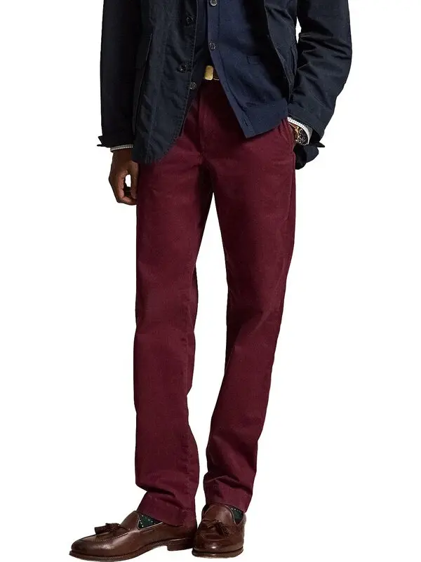 Ralph Lauren Stretch Straight Fit Washed Chino Pant - Rich Ruby