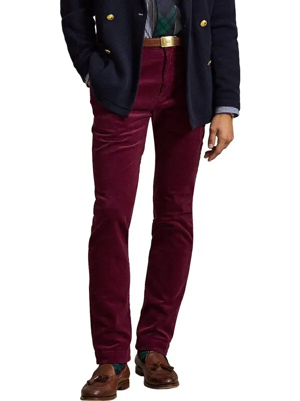Ralph Lauren Andover Slim Fit Stretch Corduroy Pants - Ruby
