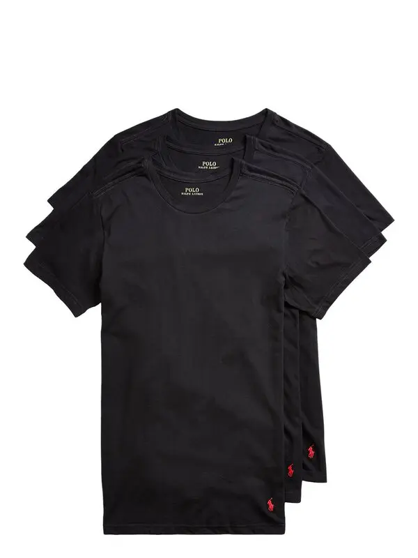 Ralph Lauren Slim Fit Wicking Crew 3-pack - Black