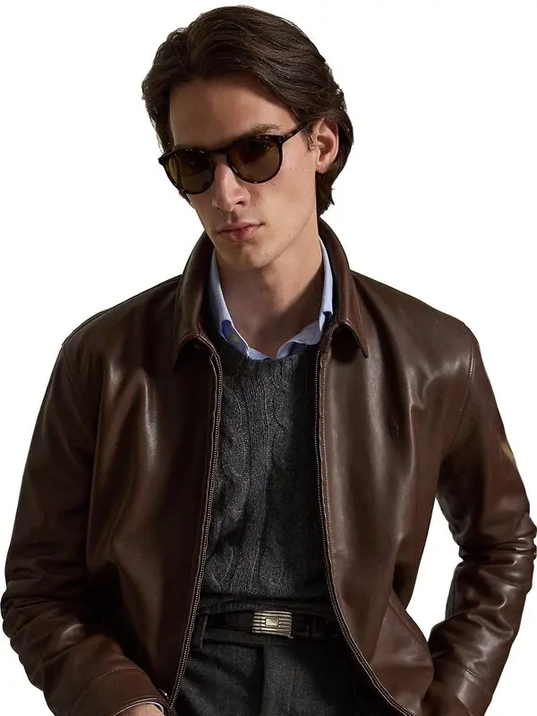 Ralph Lauren Bayville Leather Jacket - Bison Brown