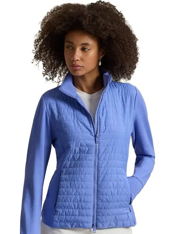 Ralph Lauren Rlx Hybrid French Terry Quilted Zip Jacket - Blue Mist