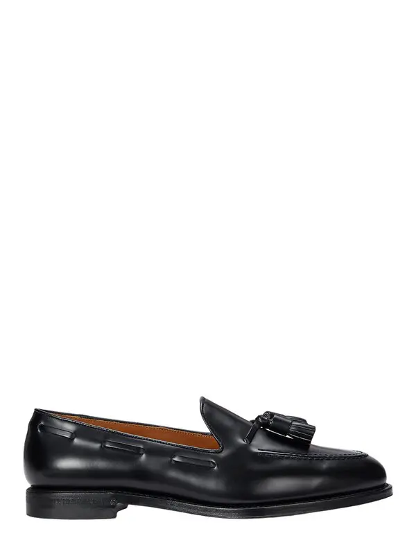 Ralph Lauren Maestra Tassel Calfskin Loafer - Black