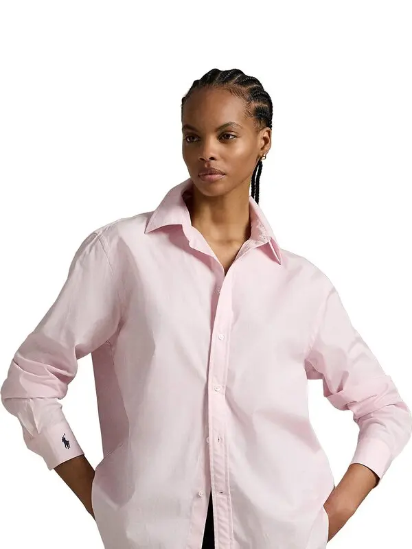 Ralph Lauren End-on-end Cotton Oversized Shirt - Surfside Rose