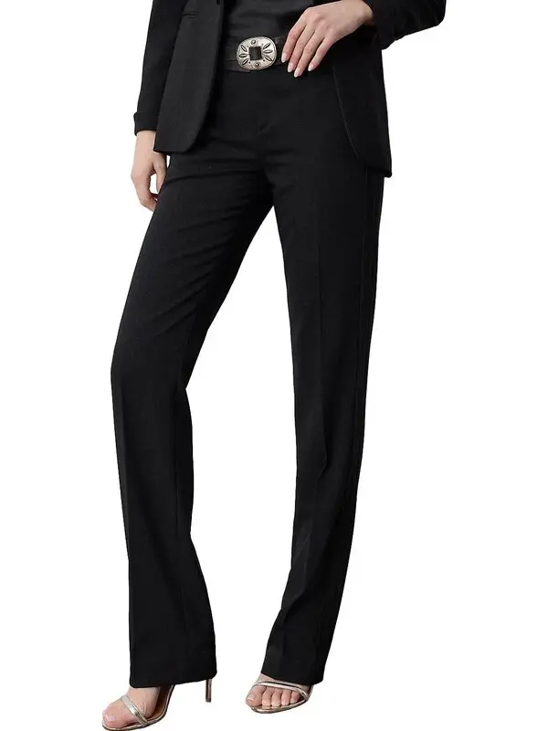 Ralph Lauren Seth Wool Crepe Tuxedo Pants - Black