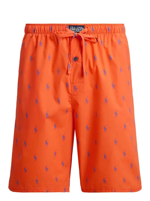 Ralph Lauren Polo Pony Woven Cotton Pajama Shorts - Spring Melon