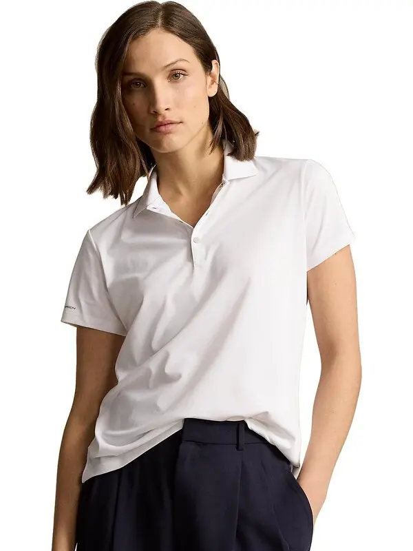 Ralph Lauren Rlx Classic Fit Tech Piqué Polo Shirt - Ceramic White