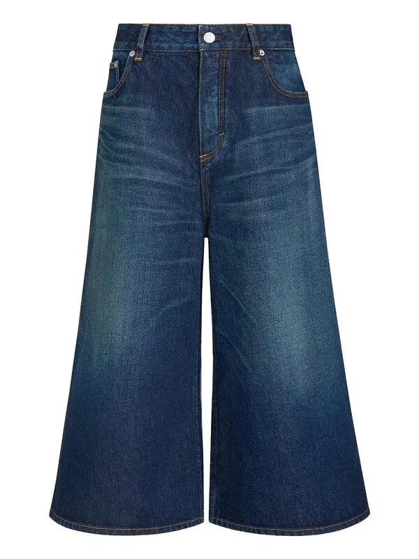 Alaïa Denim Palazzo Shorts - Blue