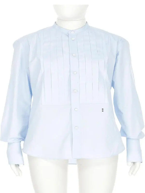 Fendi Embroidered Cotton Poplin Shirt - Light Blue