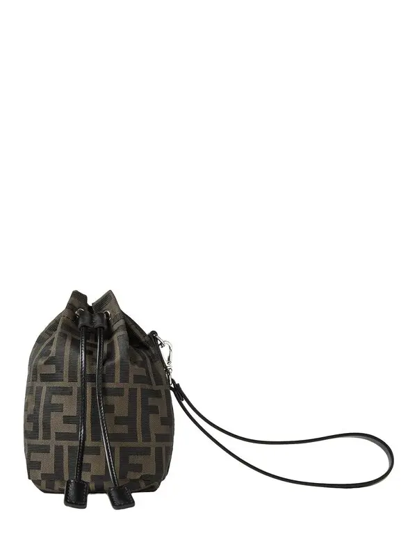 Fendi Ff Light Drawstring Pouch Small - Brown