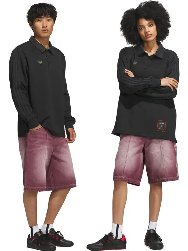 Adidas Skateboarding X Tyshawn Washed Denim Shorts - Maroon