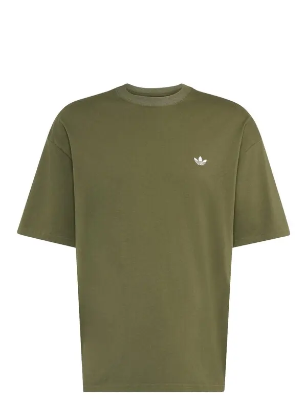 Adidas Trefoil Essentials Washed Loose Dropped Shoulder Tee Dark Green - Night Cargo