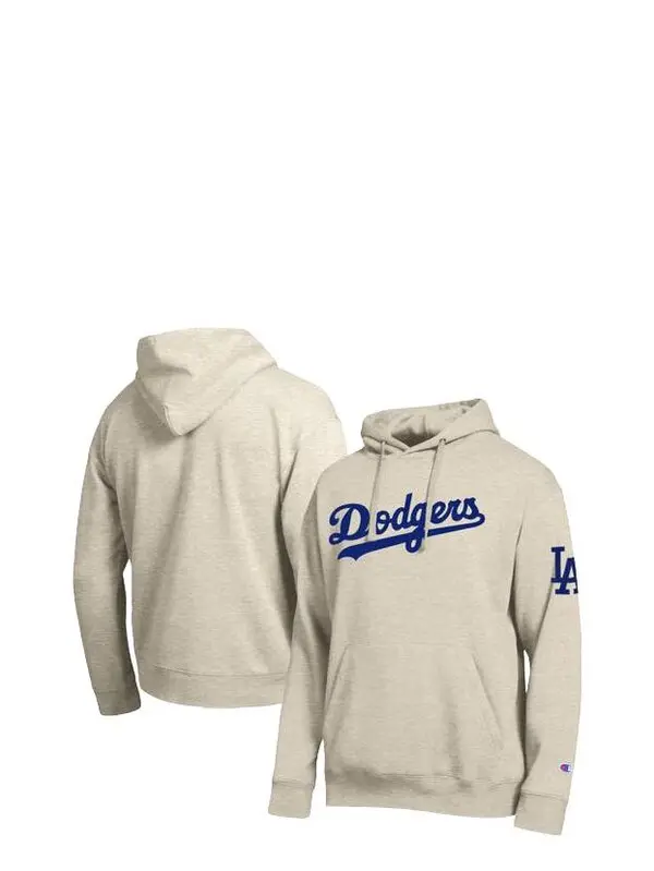 Champion Los Angeles Dodgers All-star Chenille Patch Hoodie By - Oatmeal