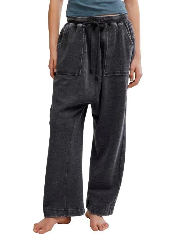 Free People Slow It Down" Balloon Pants - Black