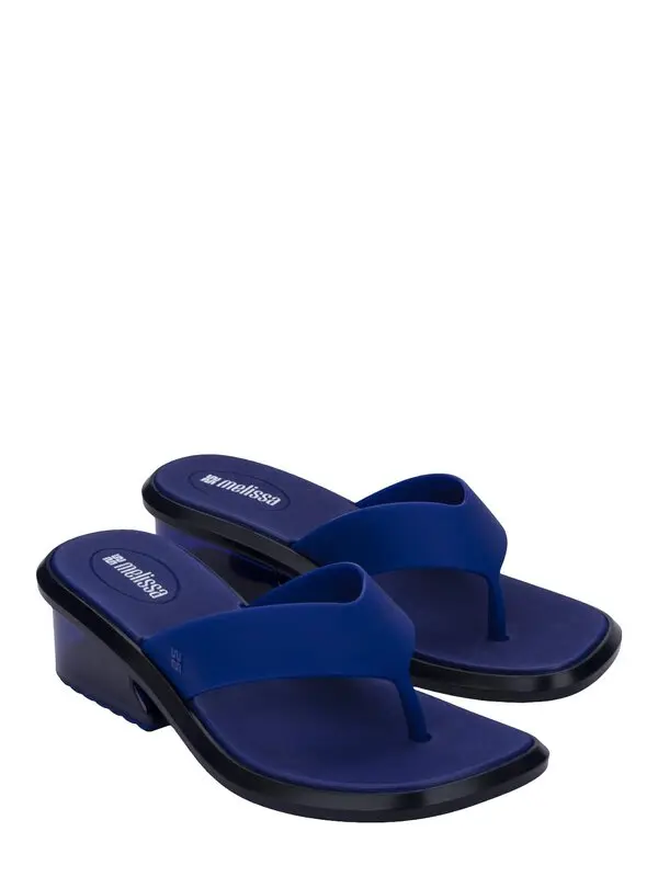 Melissa Margot Flip Flop With Translucent Block Heel - Blue
