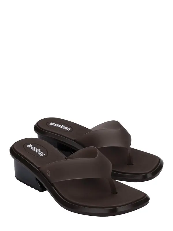 Melissa Margot Flip Flop With Translucent Block Heel - Brown