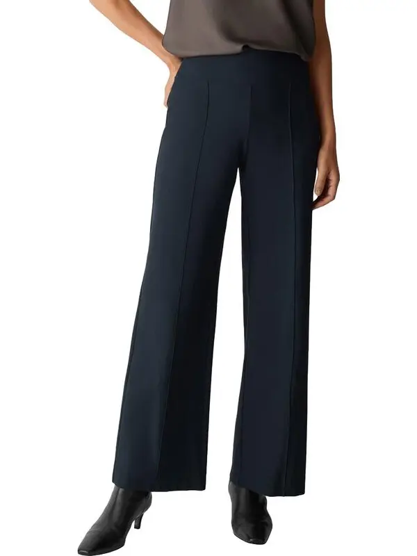Eileen Fisher Seamed High Waist Wide Leg Pants - Maritime