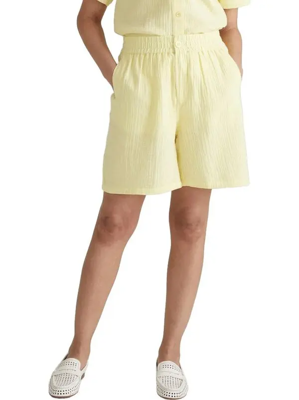 Universal Standard Cotton Gauze Beach Shorts - Champagne