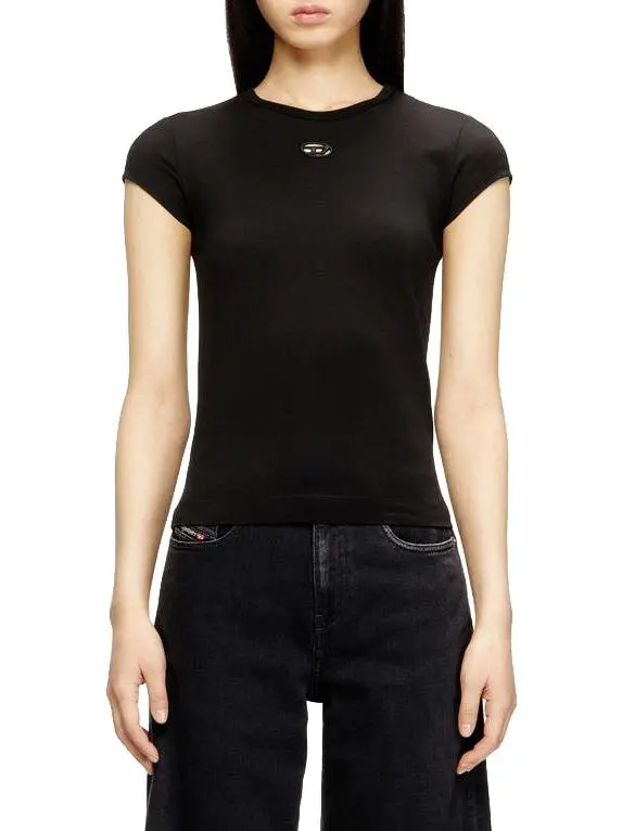 DIESEL® Embroidered Oval D Cutout T-shirt - Deep/black