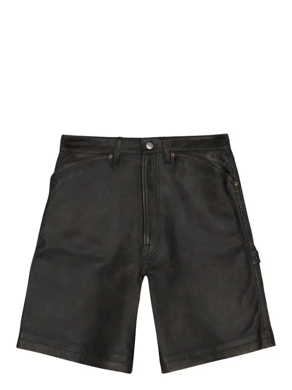 BRAIN DEAD X Coach Leather Shorts - Black