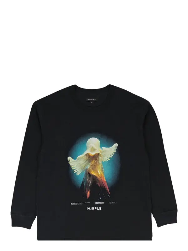 PURPLE BRAND Textured Jersey Long-sleeve Tee - Black
