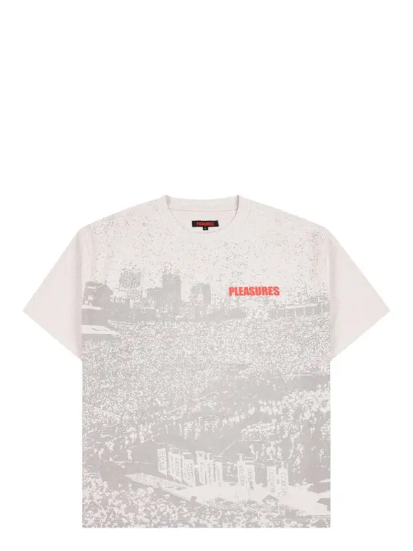 PLEASURES Graphic Print T-shirt - Grey