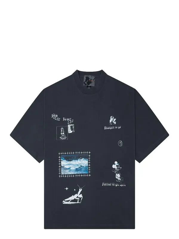 JUNGLES No Where To Go" Graphic T-shirt - Blue