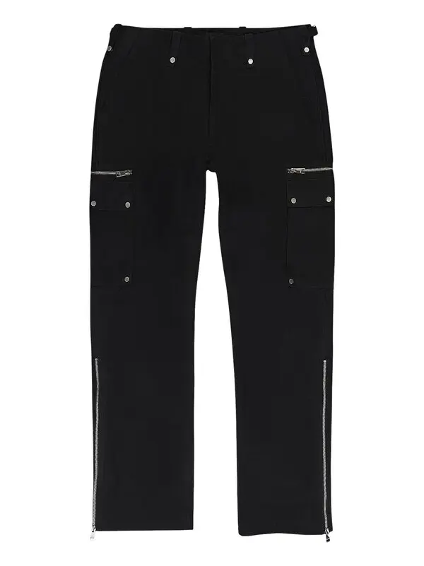 PURPLE BRAND Cargo Pants With Zip Cuffs - Black
