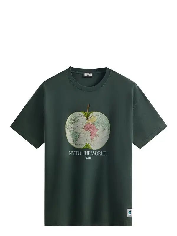 Kith New York To The World Apple Vintage Tee - Green