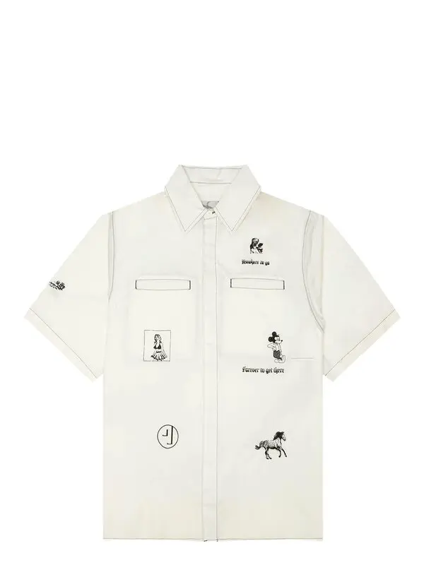 JUNGLES No Where Button Up Shirt 'birch - Cream