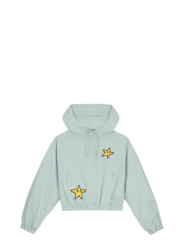 BRAIN DEAD Coach X Cropped Star Windbreaker - Green