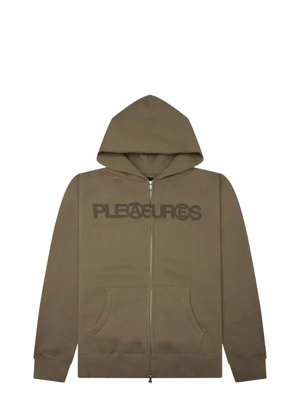 PLEASURES Zine Zip Hoodie - Brown
