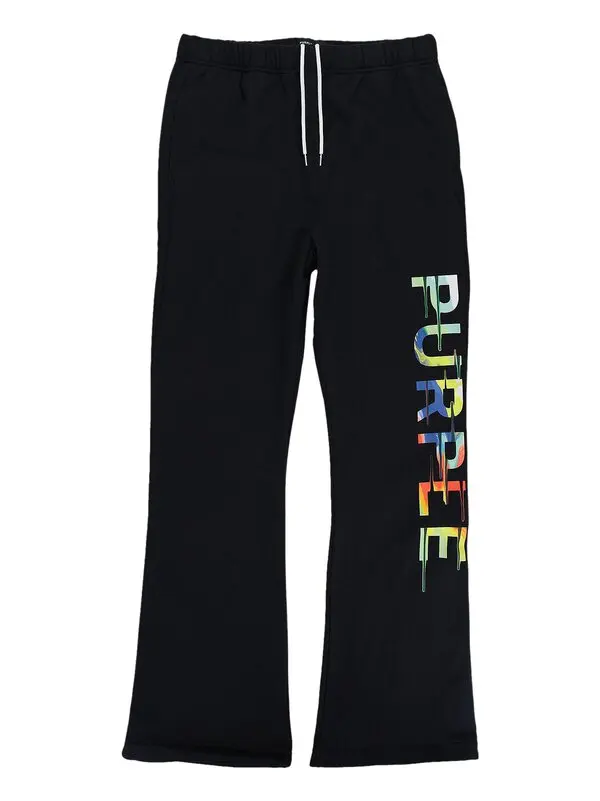 PURPLE BRAND Fleece Flare Sweatpants - Black