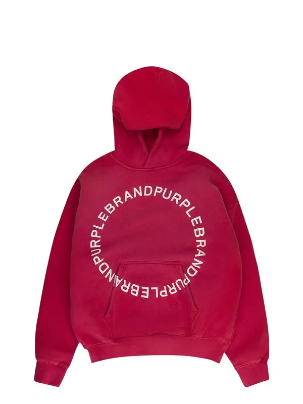 PURPLE BRAND Fleece Pullover Hoodie - Red