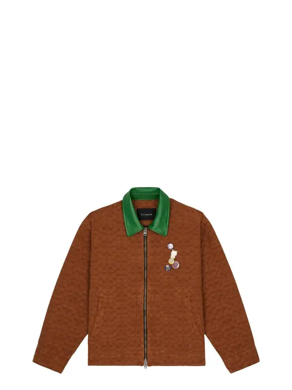 BRAIN DEAD X Coach Zip Front Blouson - Brown
