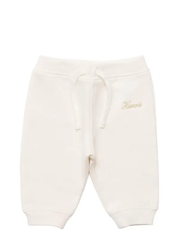 Harrods Cotton Sweatpants With Embroidered Lettering - Ivory