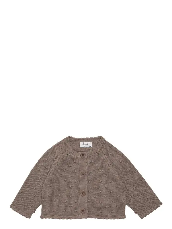 IL GUFO Textured Wool Cardigan - Brown