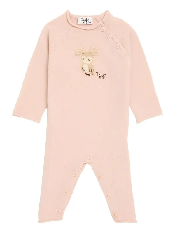 IL GUFO Cotton Knit Owl All-in-one - Pink