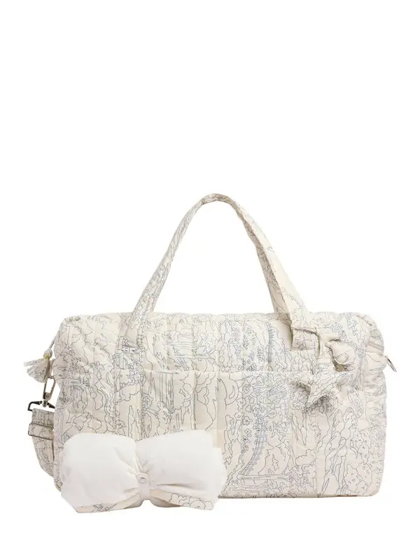 Bonpoint Quilted Floral Organic Cotton Changing Bag - Navy