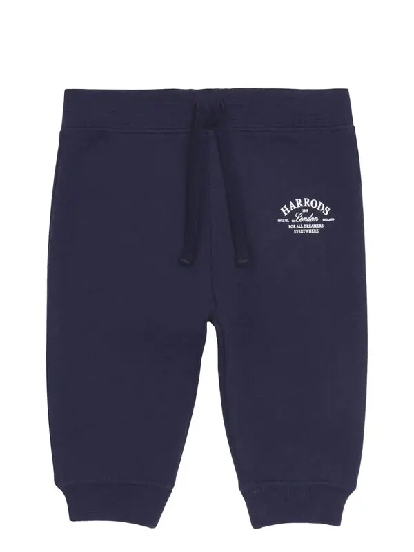 Harrods Cotton Sweatpants With Logo Detailing - Navy