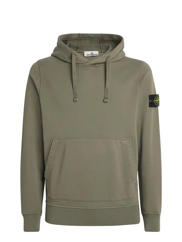 Stone Island Organic Cotton Fleece Hoodie - Green