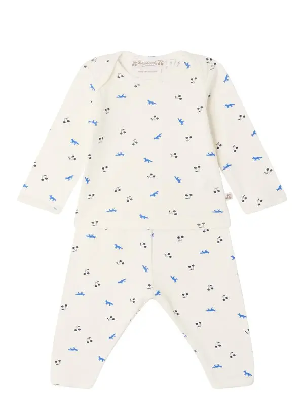 Bonpoint X Maison Kitsuné Cotton T-shirt And Leggings Set - White